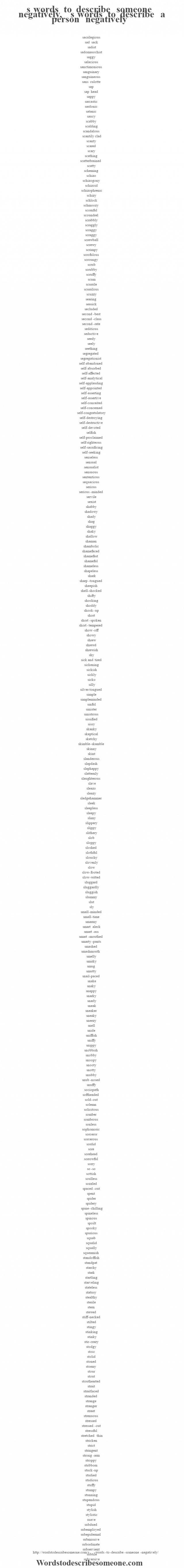 S Words To Describe Someone Negatively S Words To Describe A Person